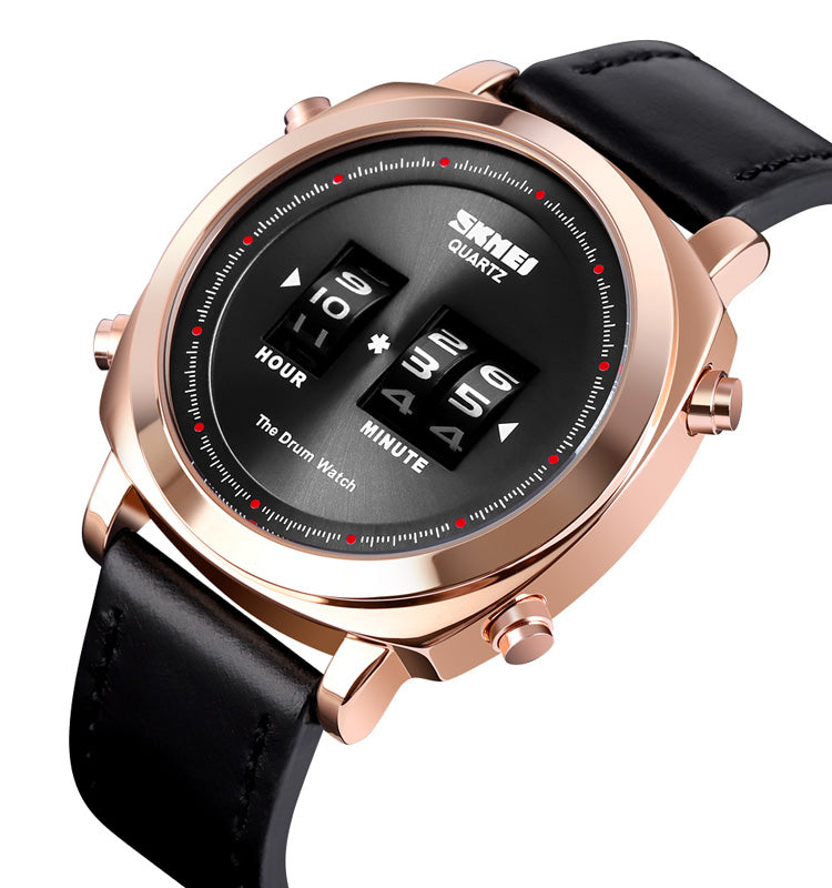 Unique Drum Rotating Latest Men Watch